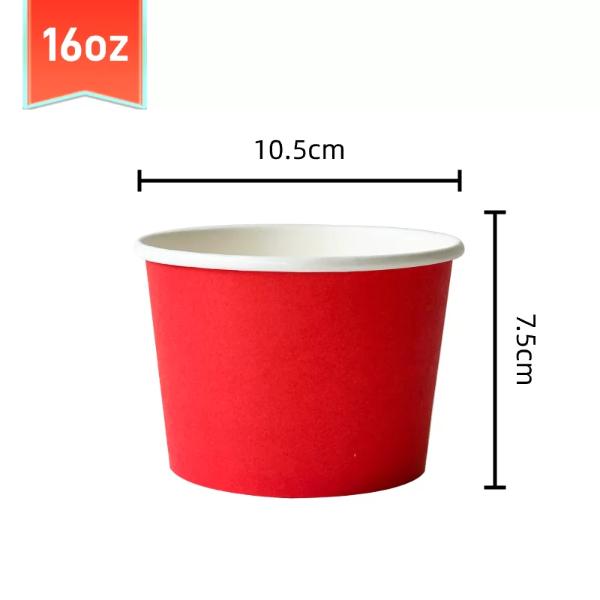 12 Pack Red Paper Tubs - 16oz | The Base Warehouse