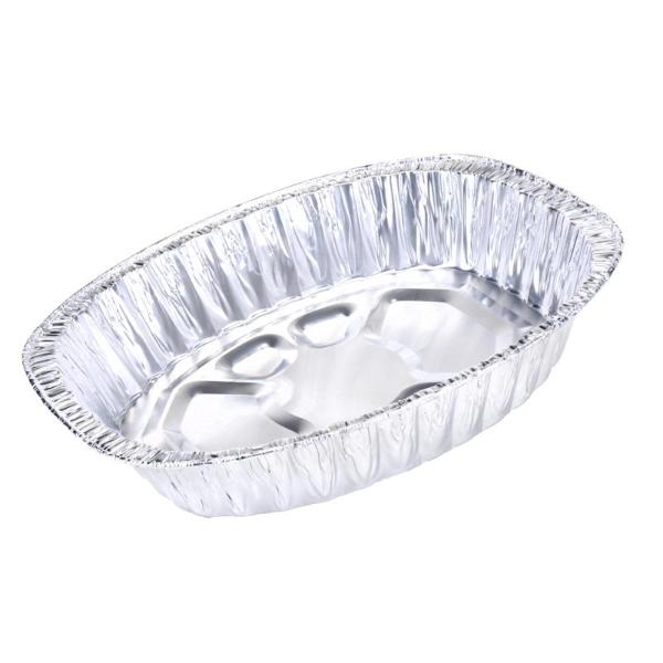 Large Oval Roaster Foil Tray - 45.2cm x 36.4cm x 8.5cm | The Base Warehouse