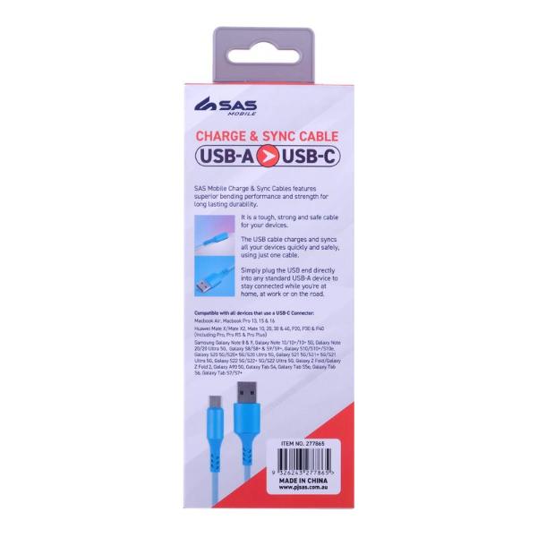 Rainbow Charge & Sync USB A To Type C Polyester Cable - 200cm | The ...