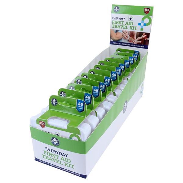 48 Pack Assorted First Aid Travel Kit Essentials With Bones Storage ...
