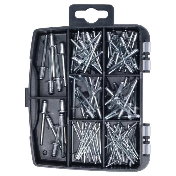 110 Pack Fasteners & Fixings Assorted Blinds Rivets In Storage Case ...