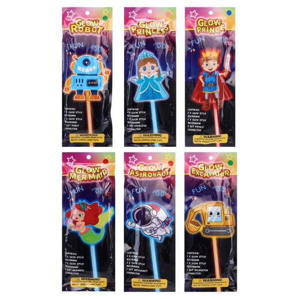 Assorted Glow Characters With Glow Stick | The Base Warehouse