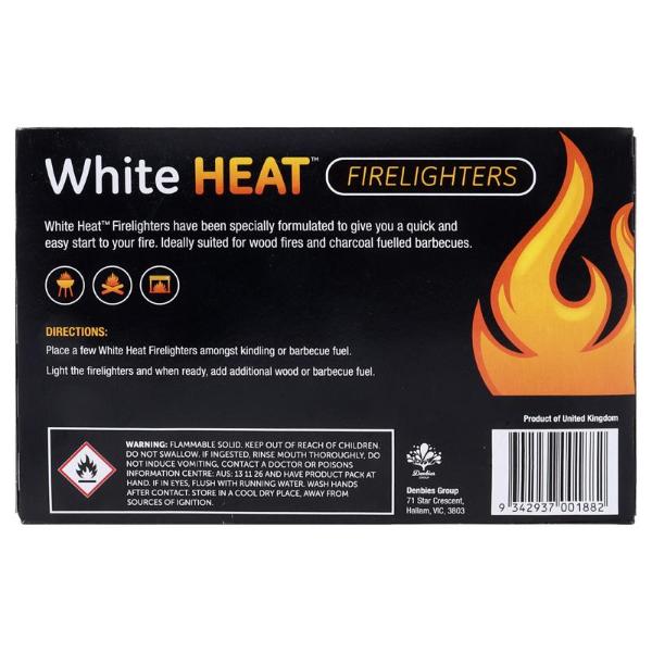 36 Pack White Heat Fire Lighters | The Base Warehouse