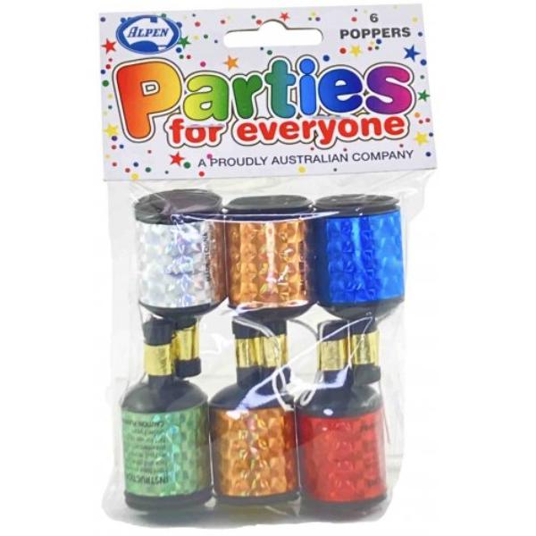 6 Pack Party Poppers | The Base Warehouse