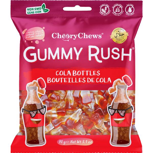 Cherry Chews Cola Bottles Gummy Rush - 90g | The Base Warehouse