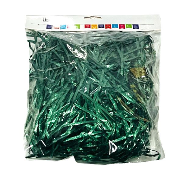 Metallic Green Shredded Paper - 50g | The Base Warehouse