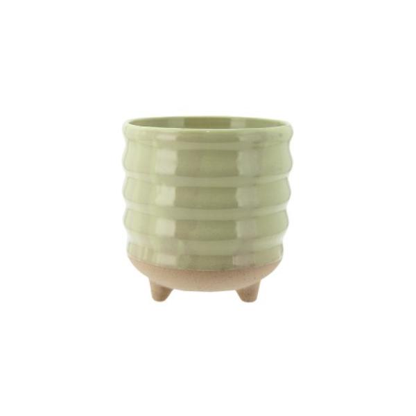 Green Planter With Feet - 14cm x 14cm x 14.2cm | The Base Warehouse