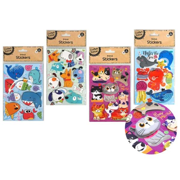 3D Animal Stickers - 12.5cm x 18.5cm | The Base Warehouse