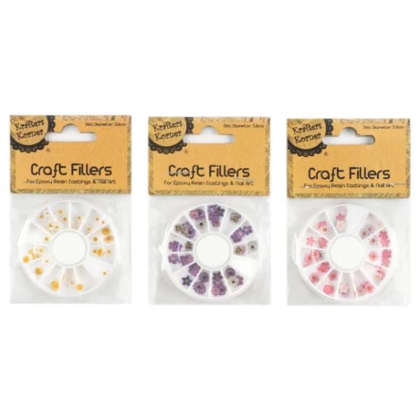 Craft Fillers In A Disc Flowers - 5.7cm x 0.7cm | The Base Warehouse