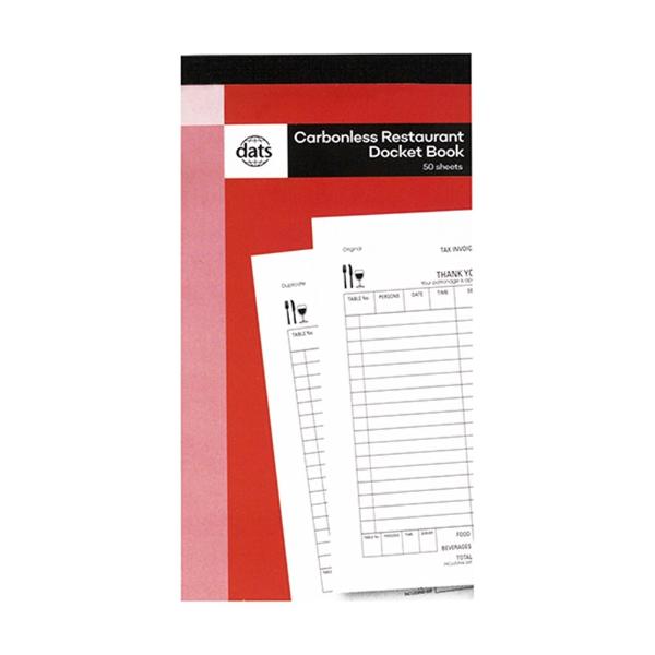 Carbonless Restaurant 50 Sheets Docket Book | The Base Warehouse