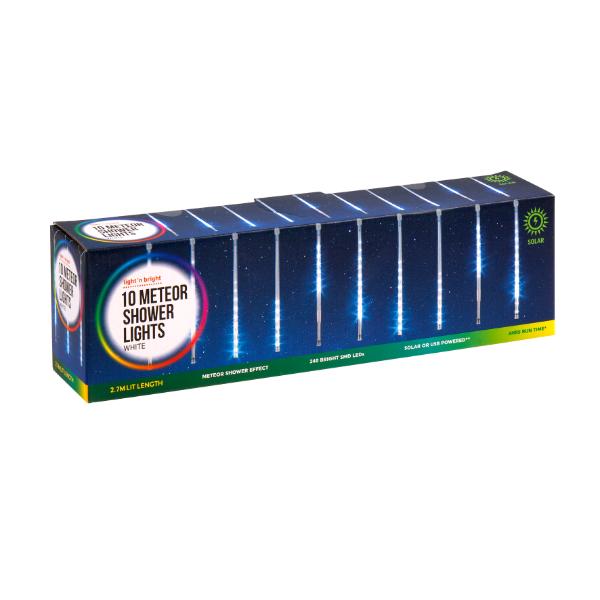 10 White Meteor Shower Lights - 270cm | The Base Warehouse