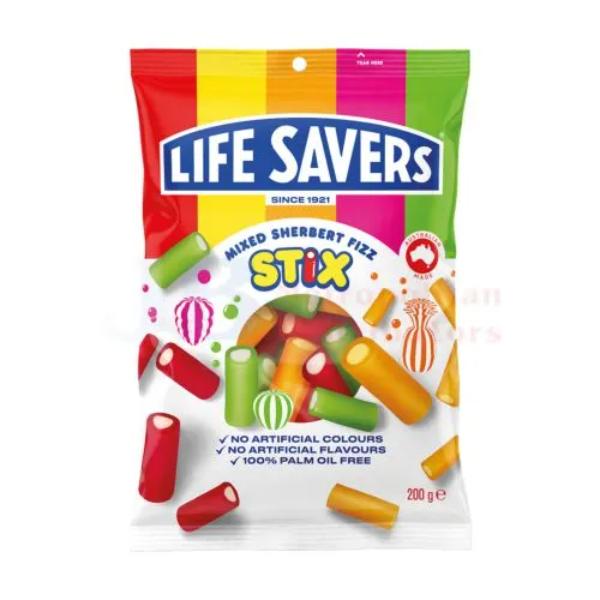Life Savers Mixed Sherbert Fizz Stix - 200g | The Base Warehouse