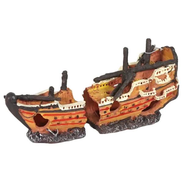 Shipwreck Decoration - 24.5cm x 7cm x 14cm | The Base Warehouse