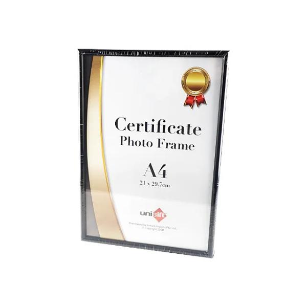 A4 SLIM CERTIFICATE FRAME BLK | The Base Warehouse