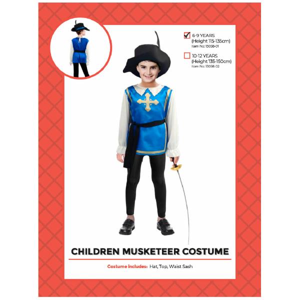 Children Musketeer Costume - 6 - 9 Years | The Base Warehouse