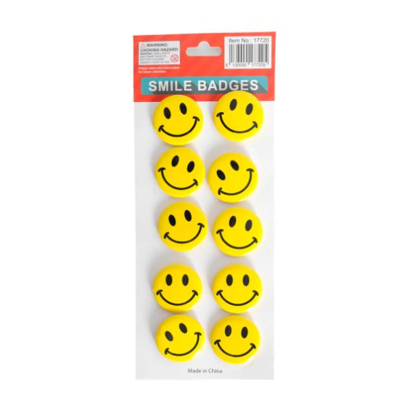 10 Pack Smile Badges | The Base Warehouse