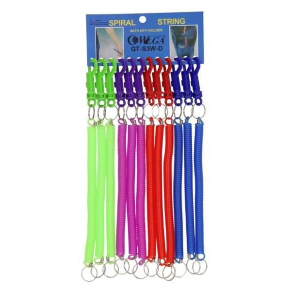 Coloured Spiral Coil Key Ring | The Base Warehouse