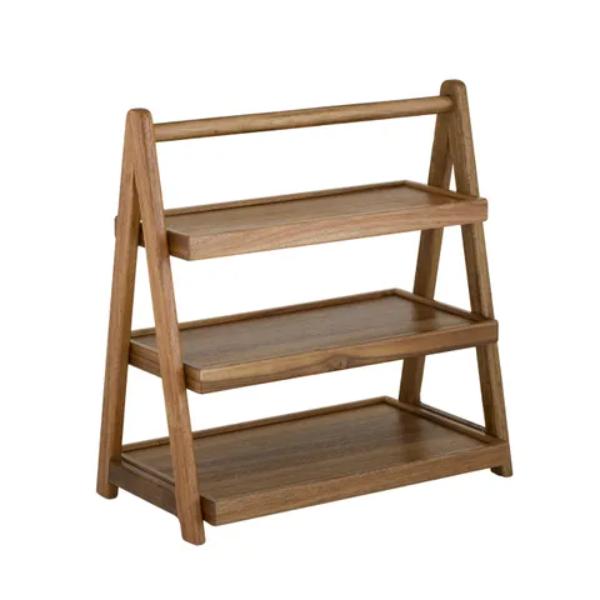 Natural Gusto Wood 3 Tier Shelf - 40cm x 23cm x 42.5cm | The Base Warehouse