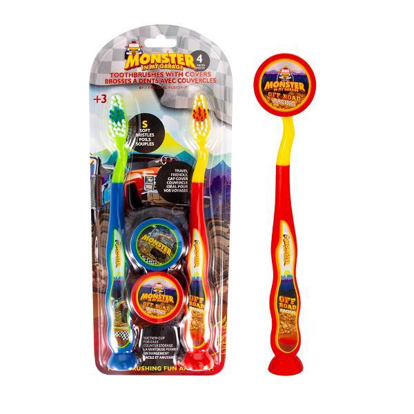 4 Pack Oral Fusion Monster Truck Kids Toothbrush | The Base Warehouse