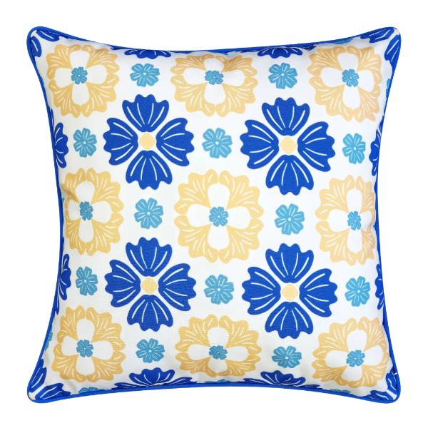 Royal Blue Multi Zoe Outdoor Cushion - 50cm x 50cm | The Base Warehouse