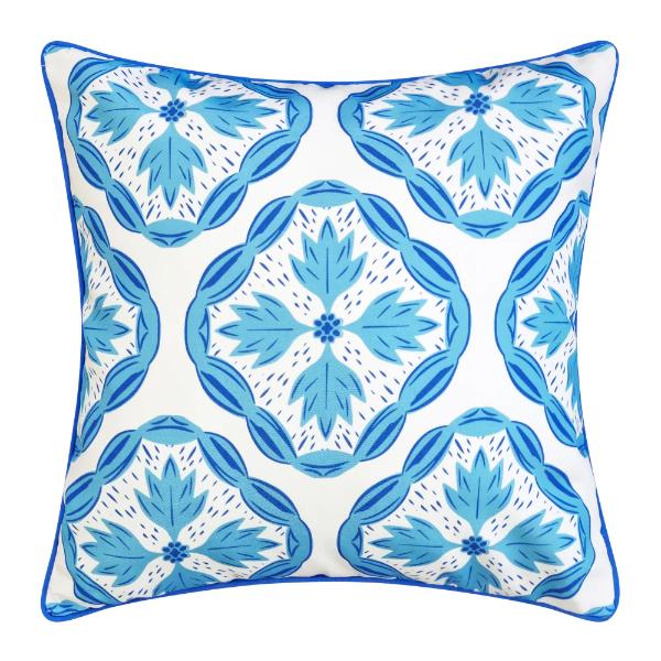 Royal Blue Multi Leah Outdoor Cushion - 50cm x 50cm | The Base Warehouse