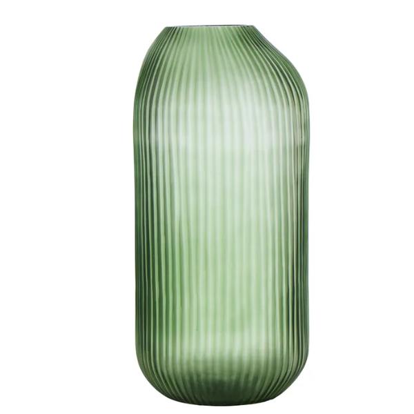 Green Xavier Glass Vase - 17cm x 36.5cm | The Base Warehouse