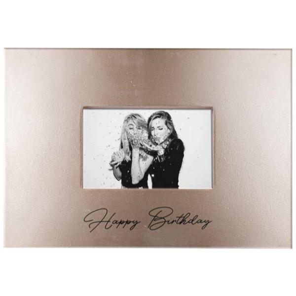 Rose Gold Happy Birthday Signature Block With Marker | The Base Warehouse