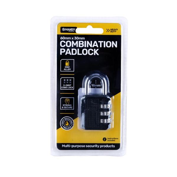 3 Digit Combination Padlock - 3cm x 1.5cm | The Base Warehouse