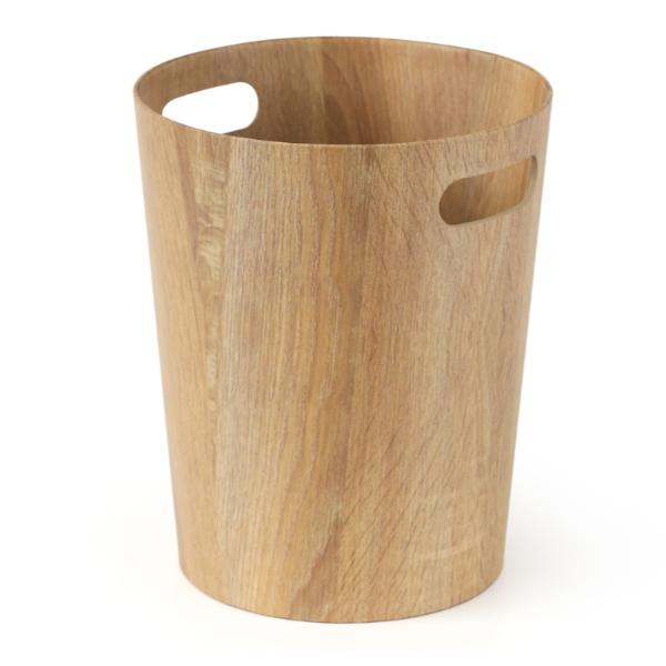 Round Woodgrain Look Storage Bin - 25cm x 30cm | The Base Warehouse