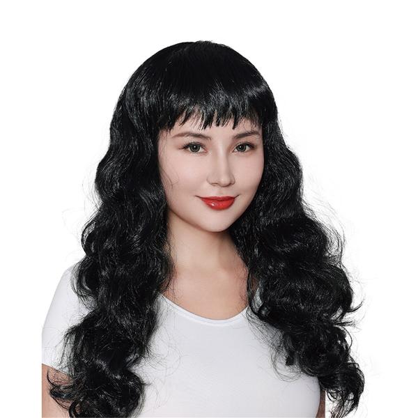 Adult Black Long Party Wig | The Base Warehouse