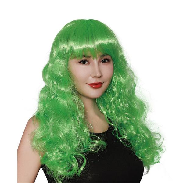 Adult Green Wavy Long Party Wig | The Base Warehouse