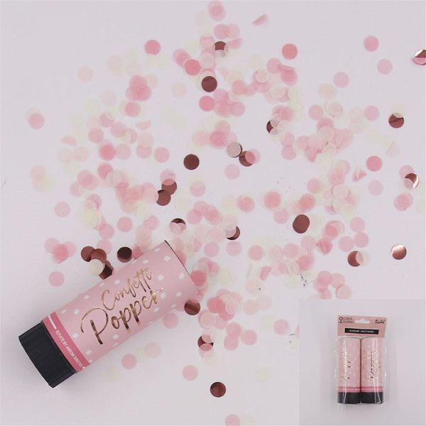 2 Pack Pink Confetti Popper - 10.6cm | The Base Warehouse
