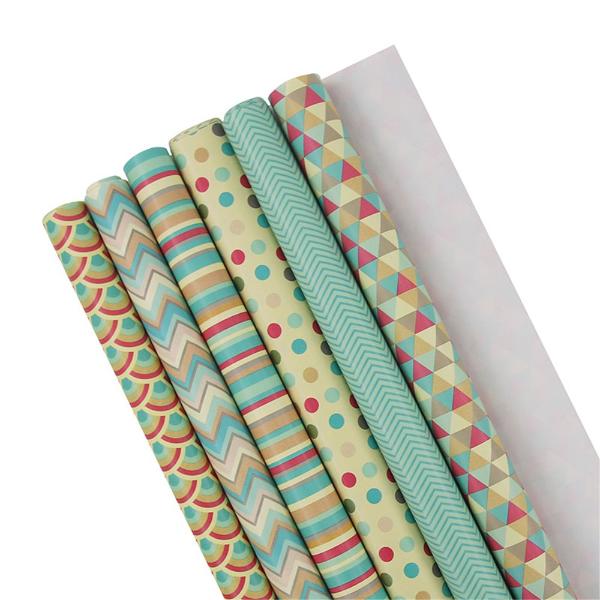 Assorted Retro Paper Wrapping - 70cm x 500cm | The Base Warehouse