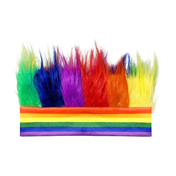 RAINBOW FLAG WIG WIG FLAG HEAND ON COLOUR CARD | The Base Warehouse