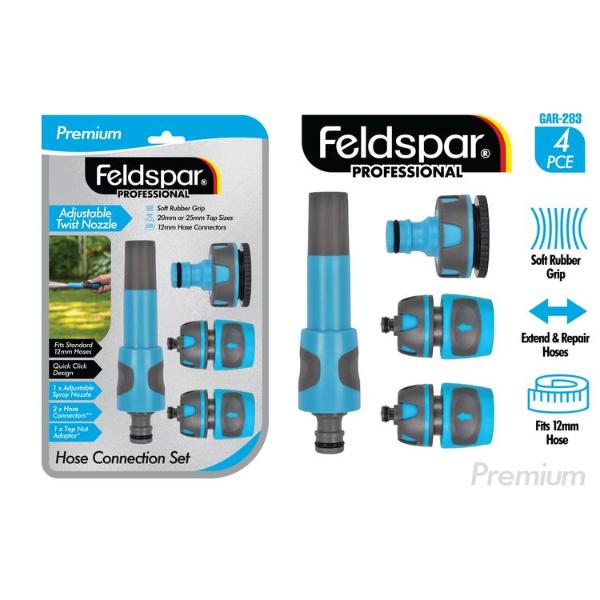 4 Pack Adjustable Twist Nozzle Hose Connection Set | The Base Warehouse