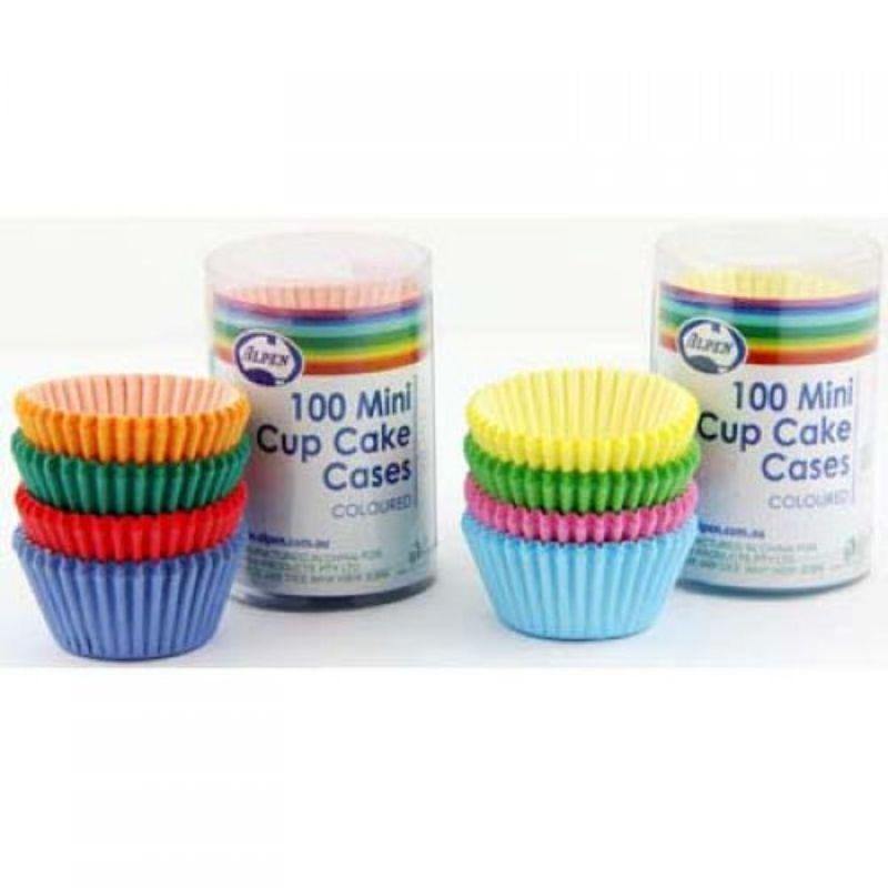 100 Pack Mixed Colours Mini Cupcake Cases - 3cm x 2cm | The Base Warehouse