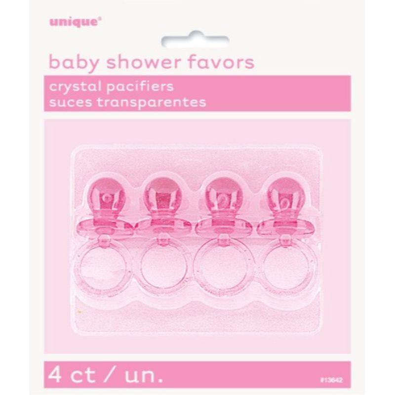 4 Pack Crystal Pink Pacifiers - 5cm | The Base Warehouse