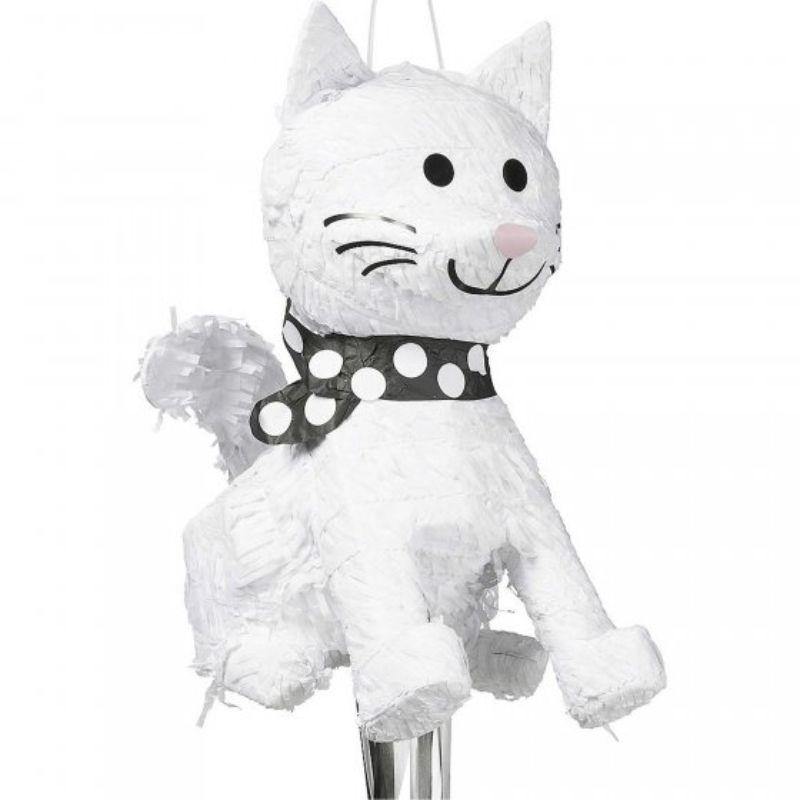 White Cat Pinata - 38cm x 37cm | The Base Warehouse