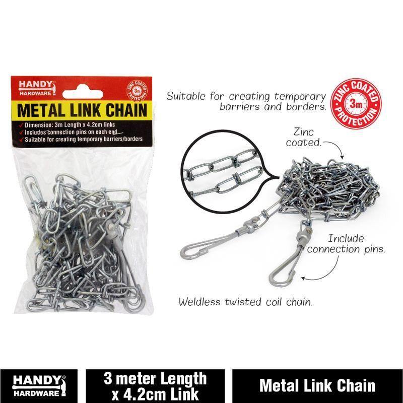 Metal Link Chain - 3m | The Base Warehouse