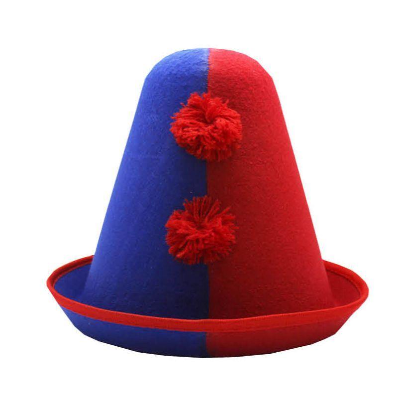 Adult Red & Blue Clown Cone Hat | The Base Warehouse