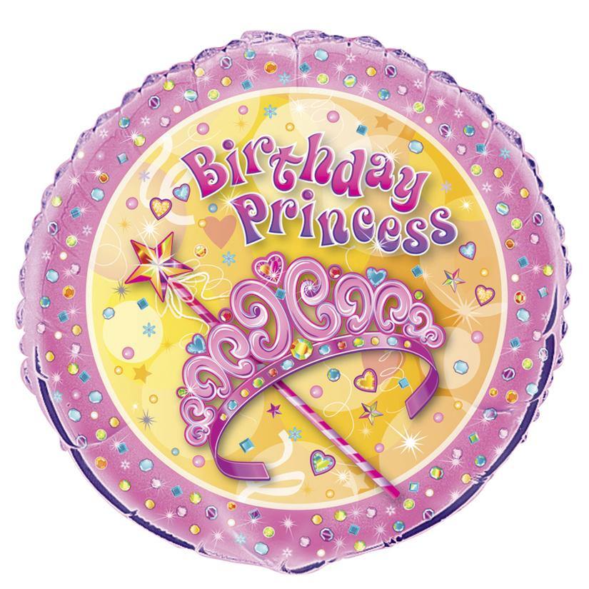 Pretty Birthday Princess Foil Balloon - 45cm | The Base Warehouse