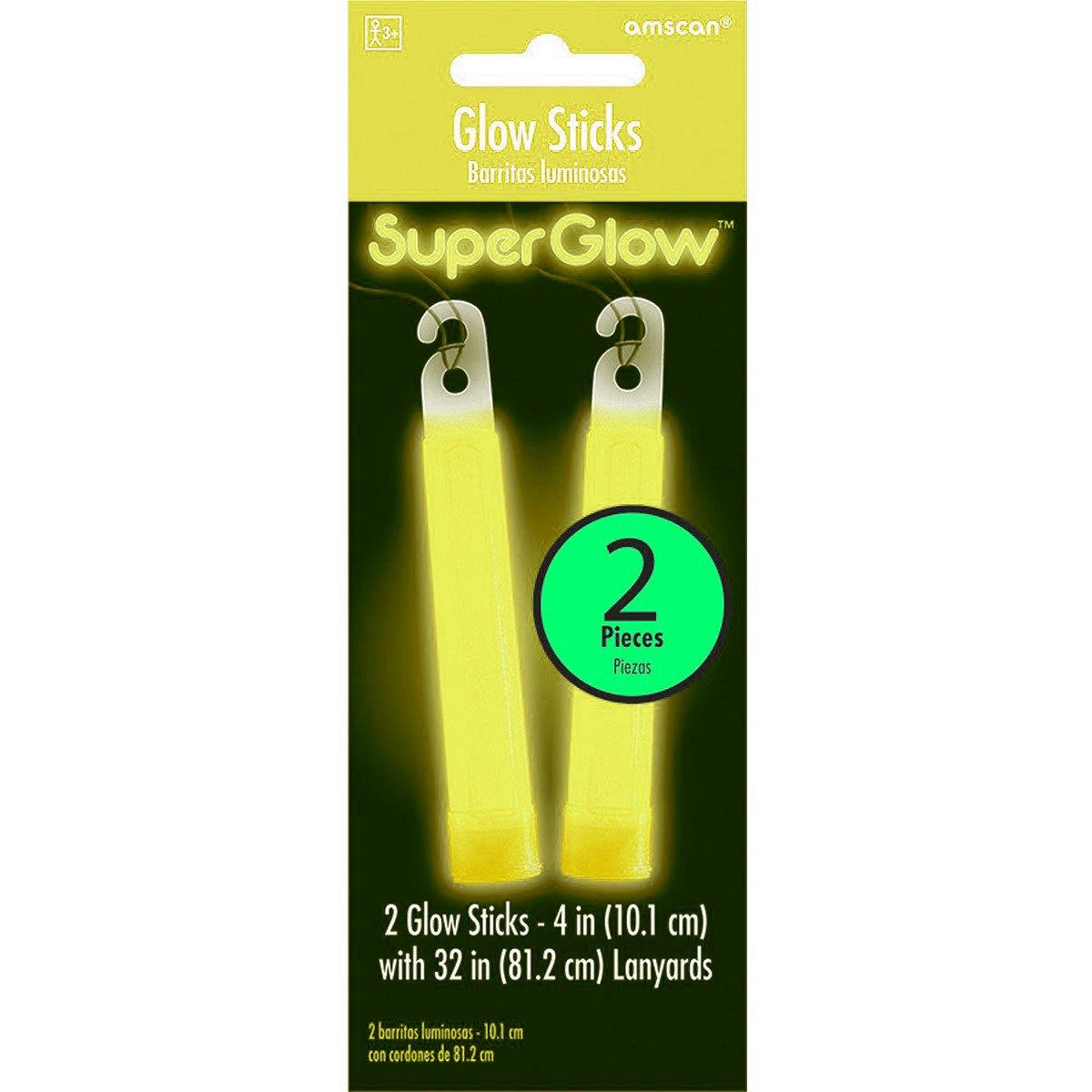 2 Pack Yellow Glow Sticks - 10cm | The Base Warehouse