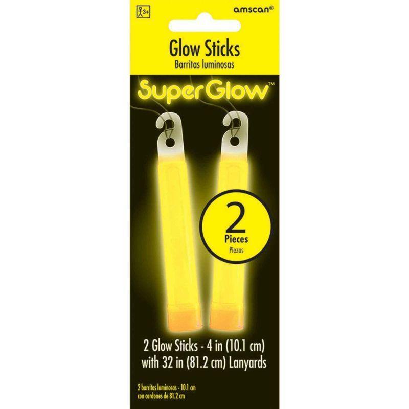2 Pack Yellow Glow Sticks - 10cm | The Base Warehouse