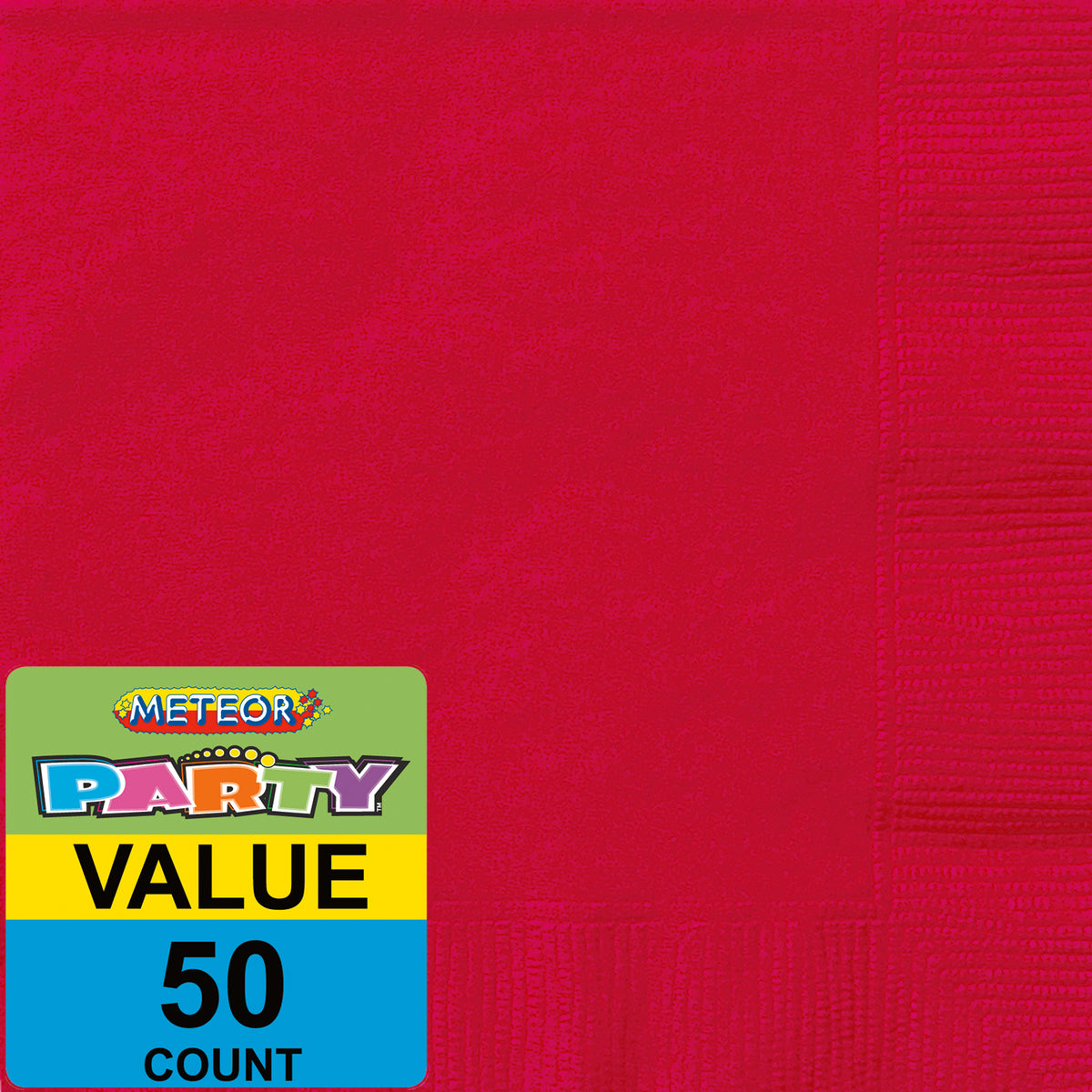 50 Pack Ruby Red Luncheon Napkins - 33cm x 33cm | The Base Warehouse