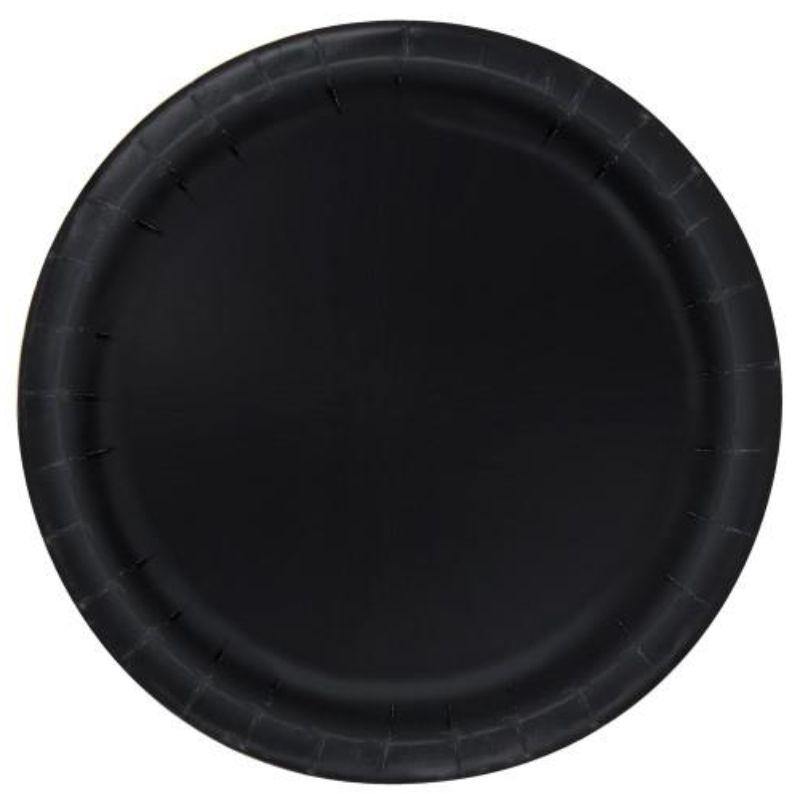 16 Pack Midnight Black Paper Plates - 23cm | The Base Warehouse