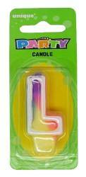 Rainbow Letter L Candle | The Base Warehouse