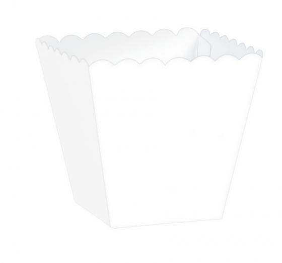 Mega Pack White Scalloped Paper Favor Box | The Base Warehouse