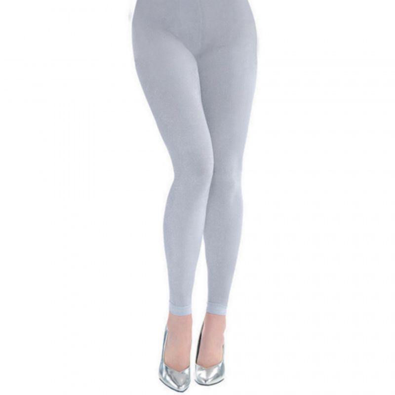 Silver Footless Tights | The Base Warehouse