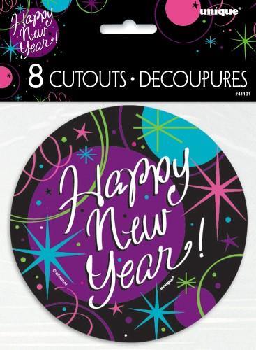 8 Pack Stellar New Years Mini Cutouts | The Base Warehouse