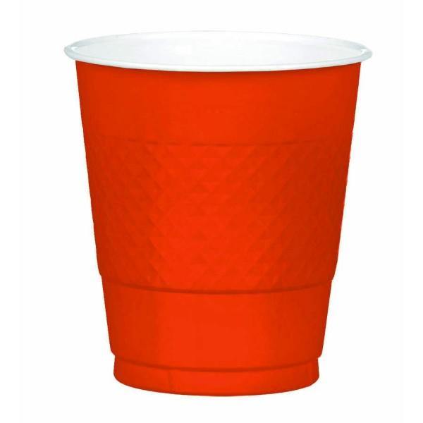 20 Pack Orange Plastic Cups | The Base Warehouse